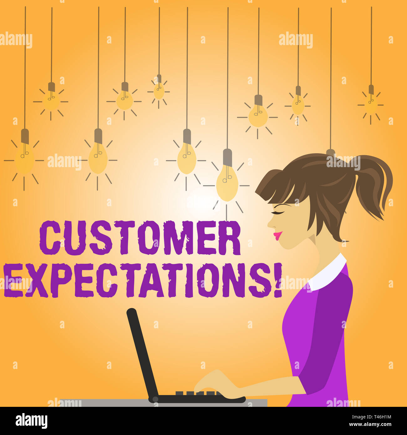 Writing note showing Customer Expectations. Business concept for ...