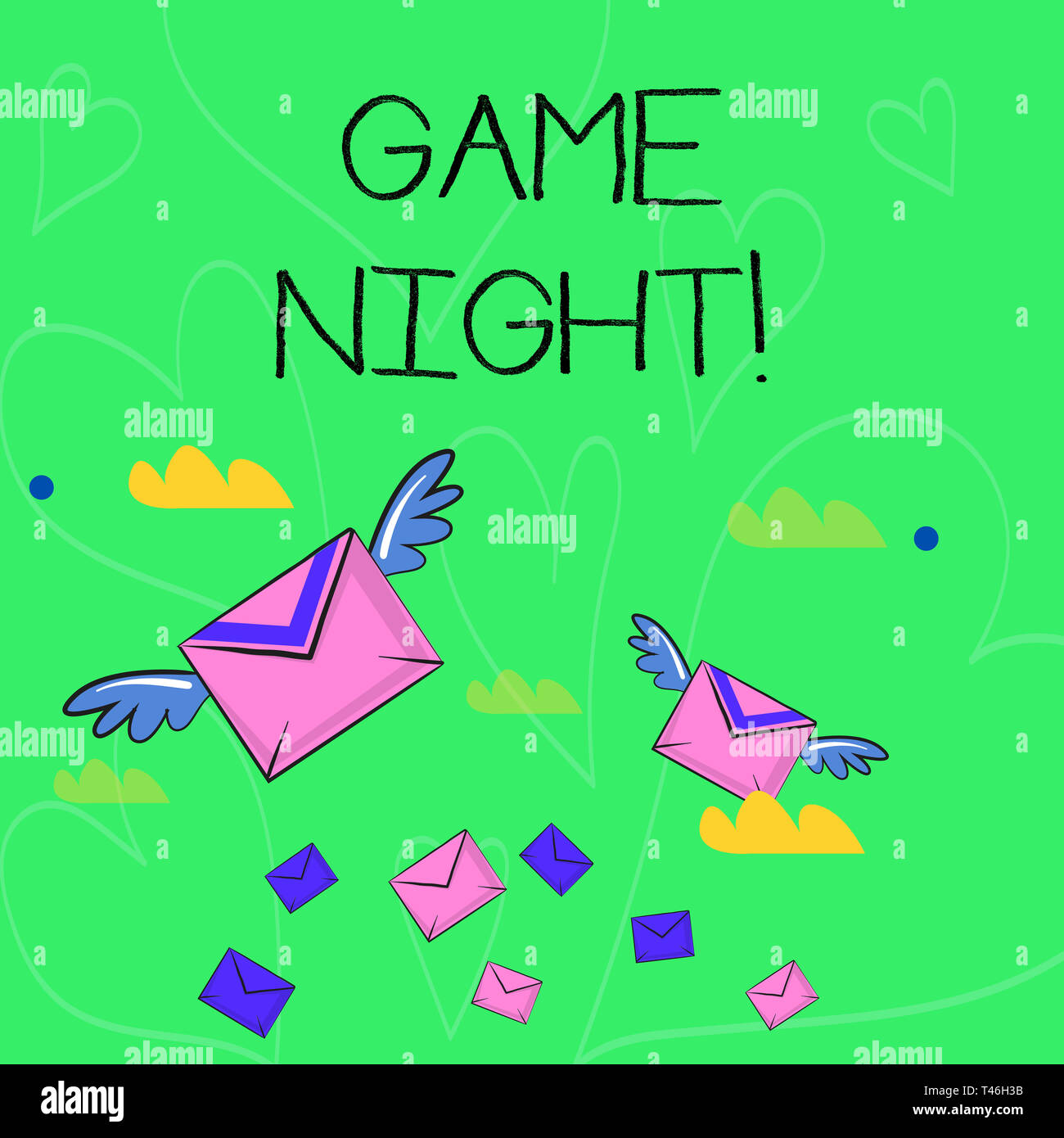 Conceptual hand writing showing Game Night. Concept meaning usually its ...