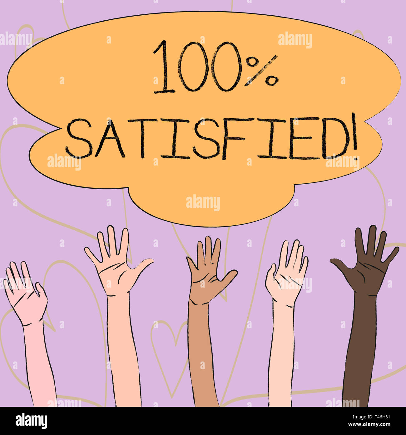 Writing note showing 100 Percent Satisfied. Business concept for ...