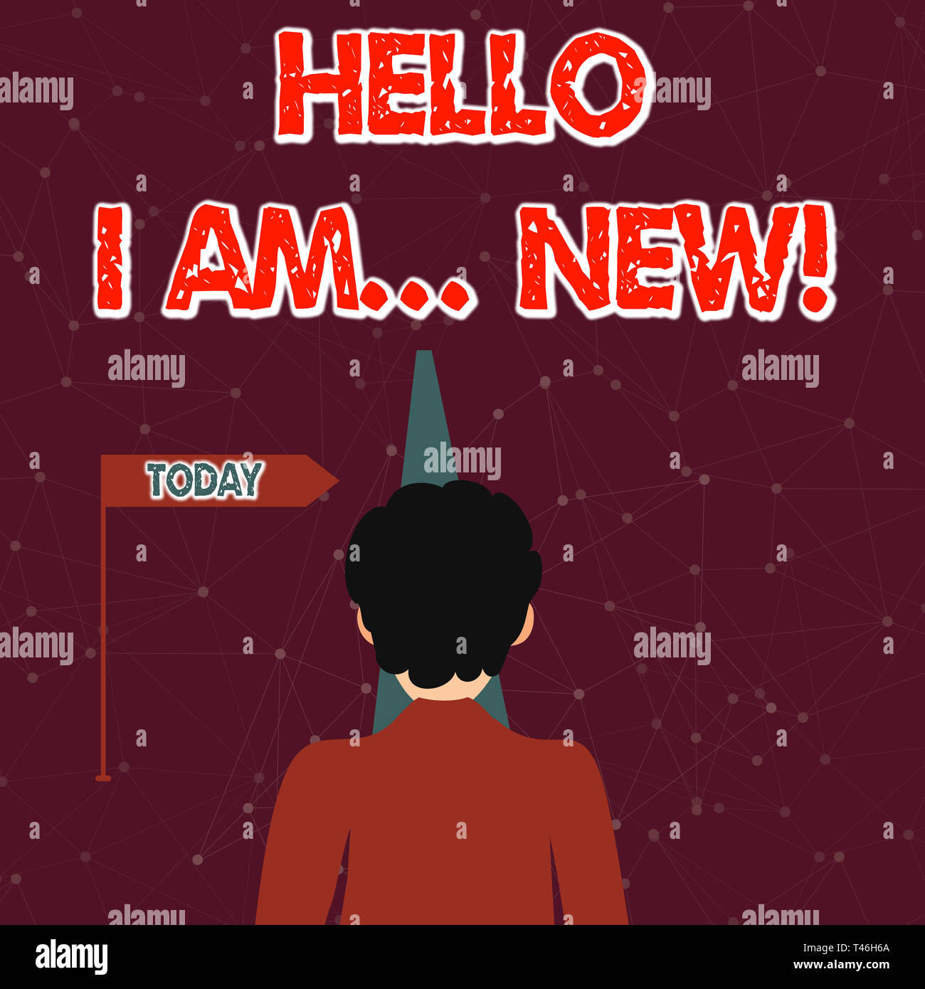 Handwriting text Hello I Am New. Conceptual photo used as greeting or ...