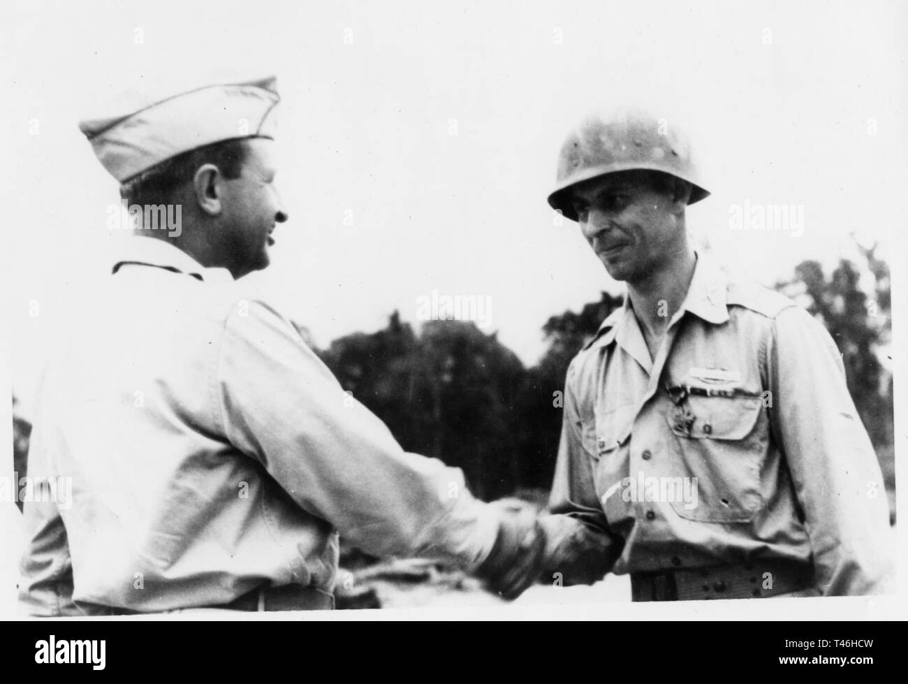 Maj. Gen. Robert S. Beightler (left), commanding general of the 37th ...