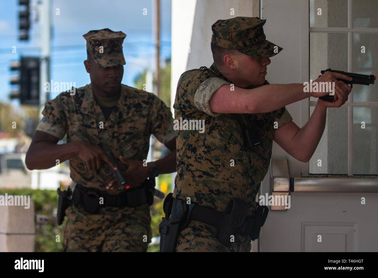 U.S. Marine Corps Cpl. Devin Bradberry, left and Lance Cpl. Avery ...