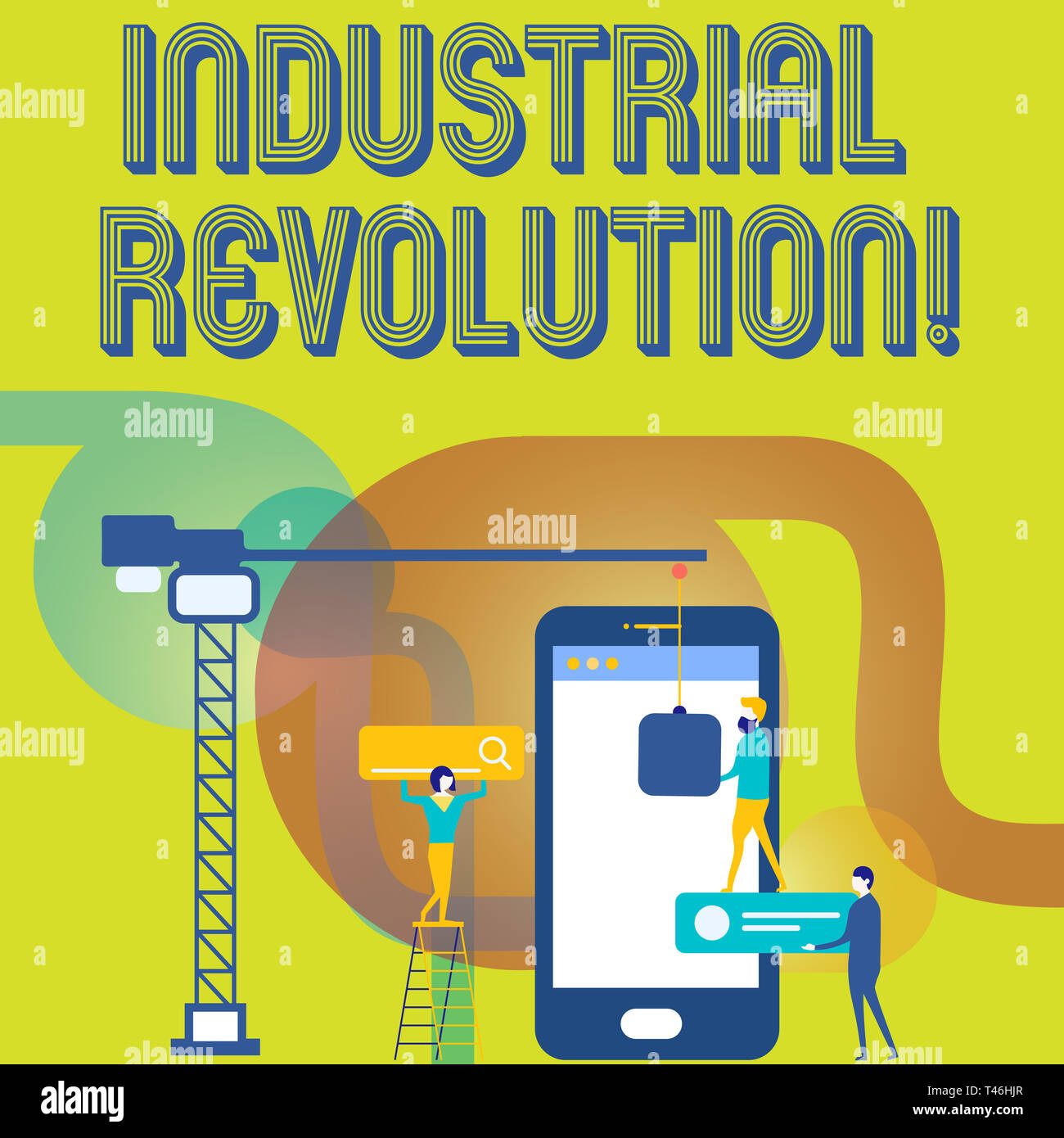 Text sign showing Industrial Revolution. Business photo text time ...