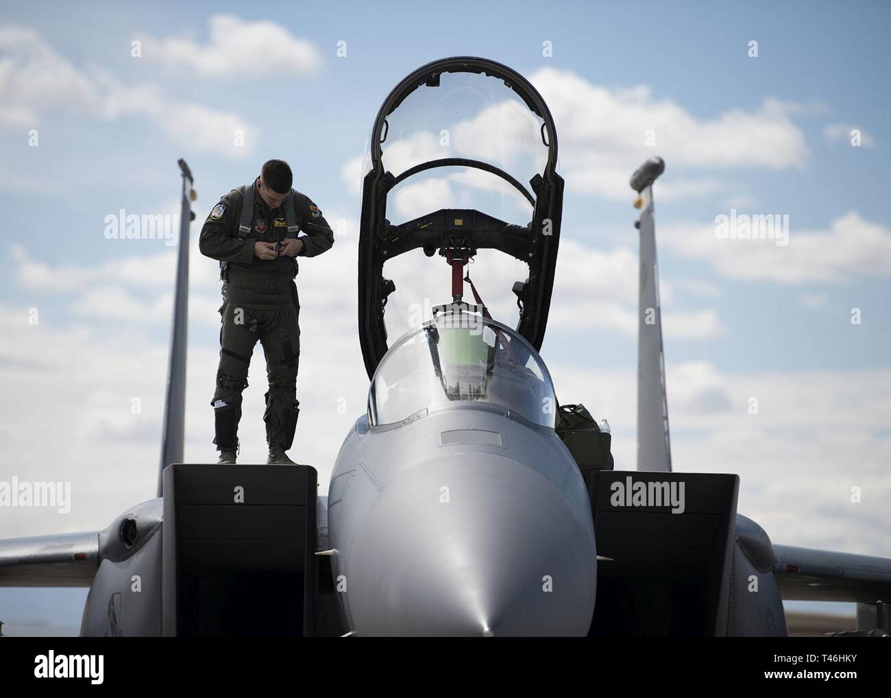 U.S. Air Force 1st Lt. Mathew Clutts, a Weapons System Officer (WSO) on ...