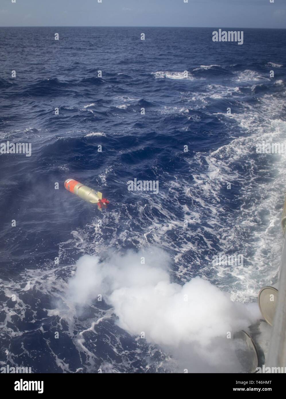 PHILIPPINE SEA (March 12, 2018) A recoverable exercise torpedo is ...