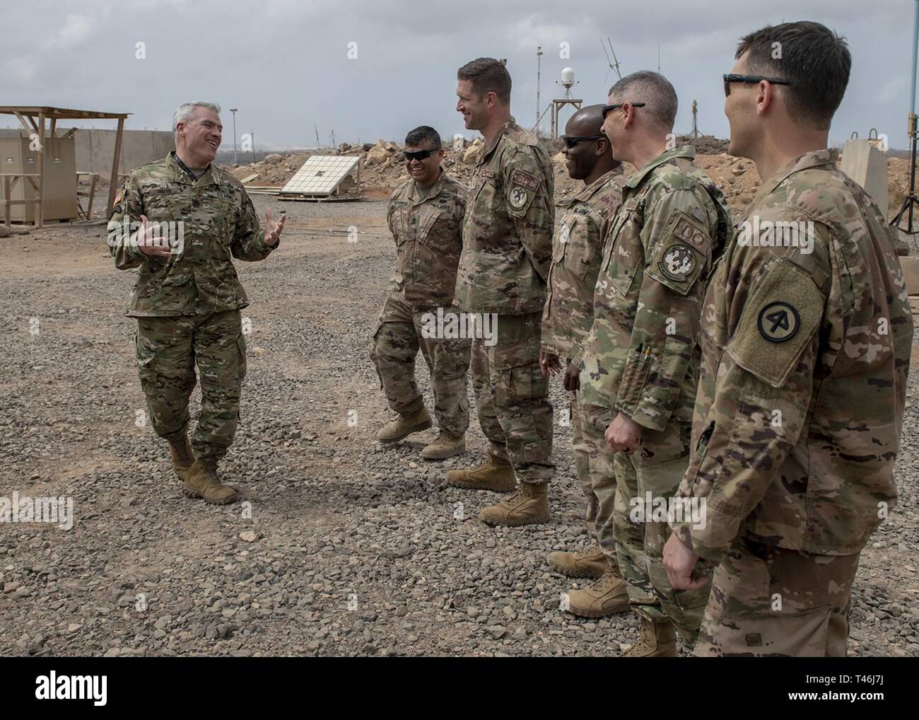 U.S. Army Command Sgt. Maj. Jeremiah E. Inman, left, command sergeant major of U.S. Army Africa ...