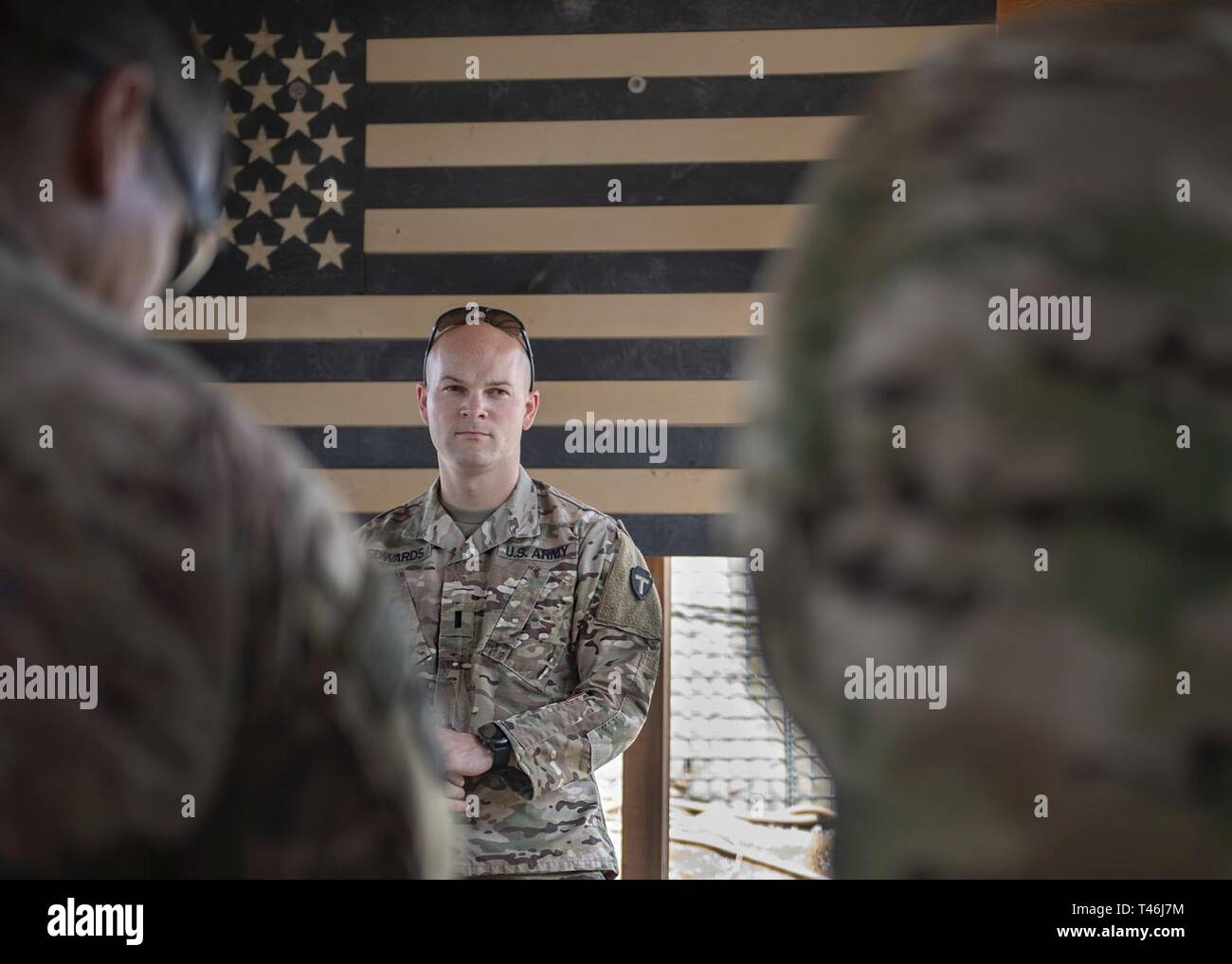 U.S. Army 1st Lt. Kyle Edwards, 1st Platoon leader, 3-141 Infantry ...