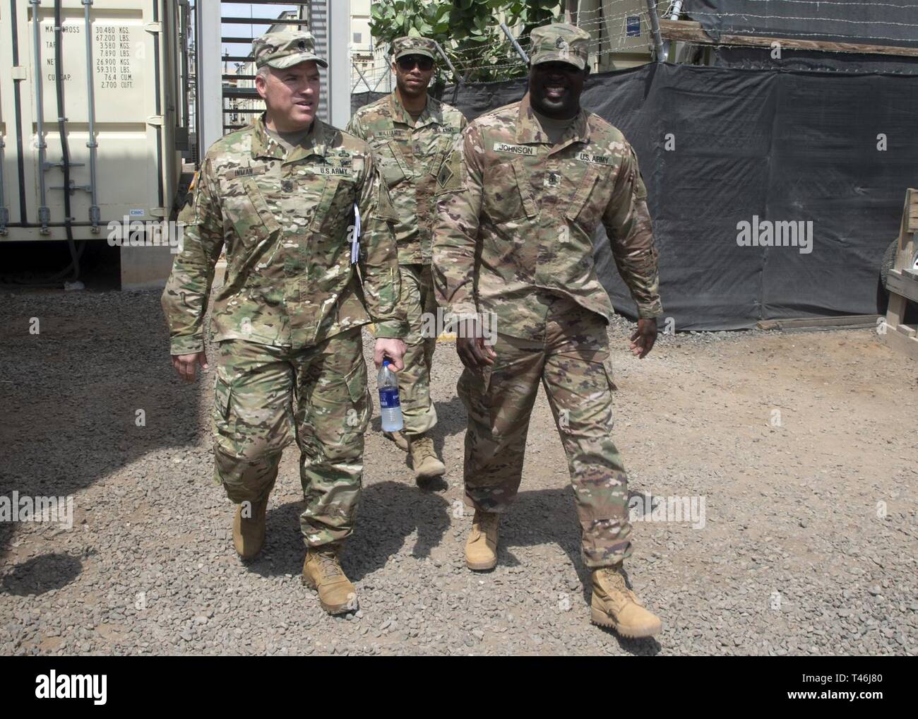 U.S. Army Command Sgt. Maj. Jeremiah E. Inman, left, command sergeant major of U.S. Army Africa ...
