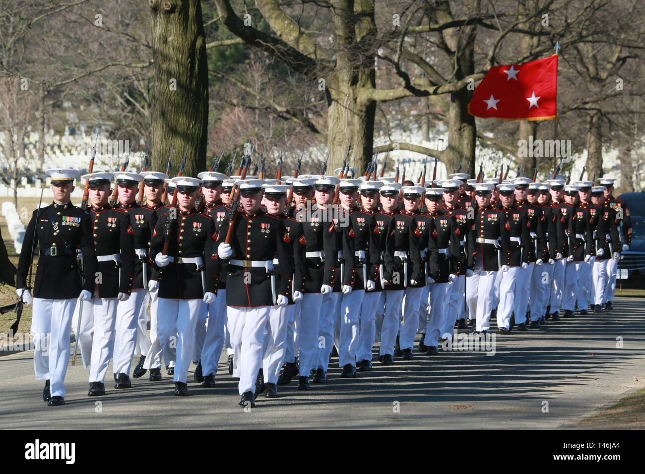 Marines with Bravo Company, Marine Barracks Washington D.C., march in ...
