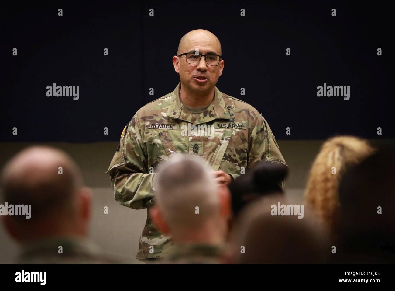 Sgt. Maj. Roger Rendon, the chief of human resources, U.S. Army Central ...