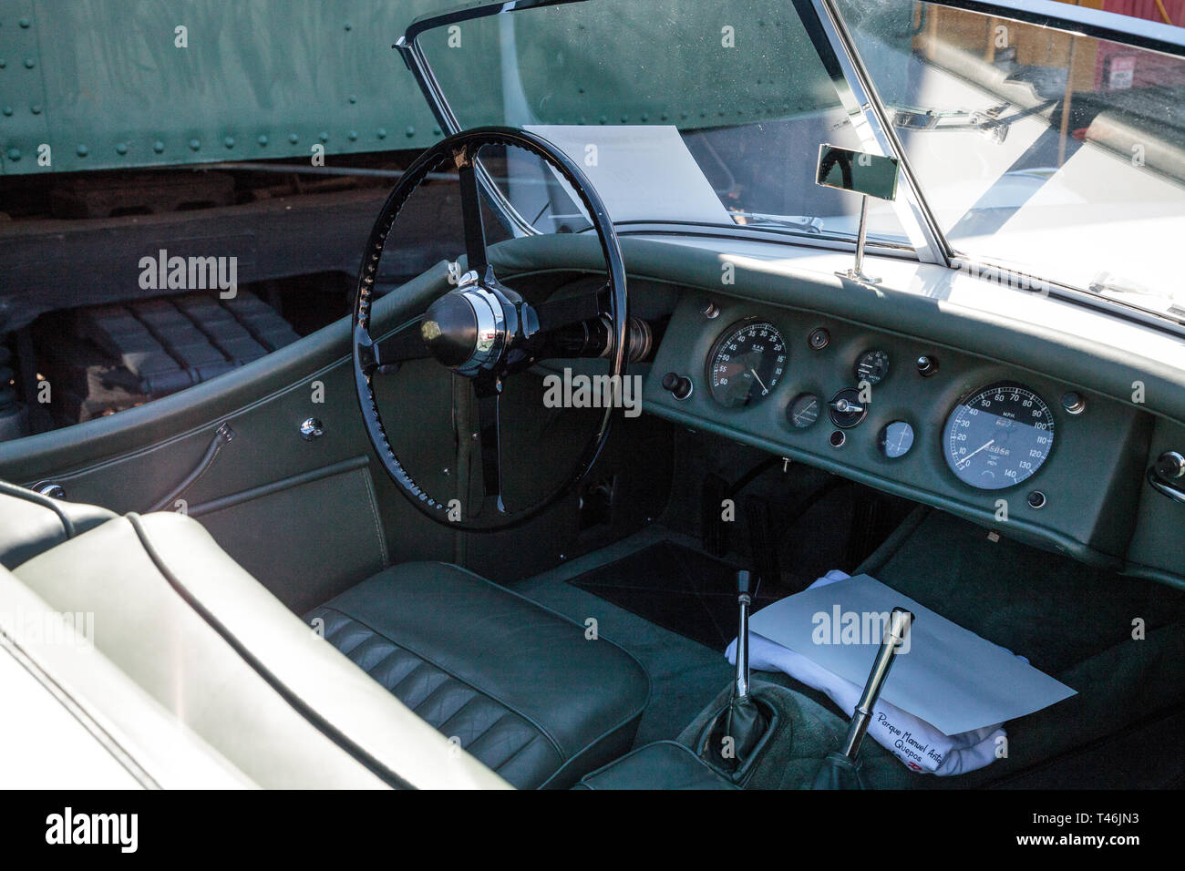 Naples, Florida, USA – March 23,2019: White 1961 Jaguar XK150 ...