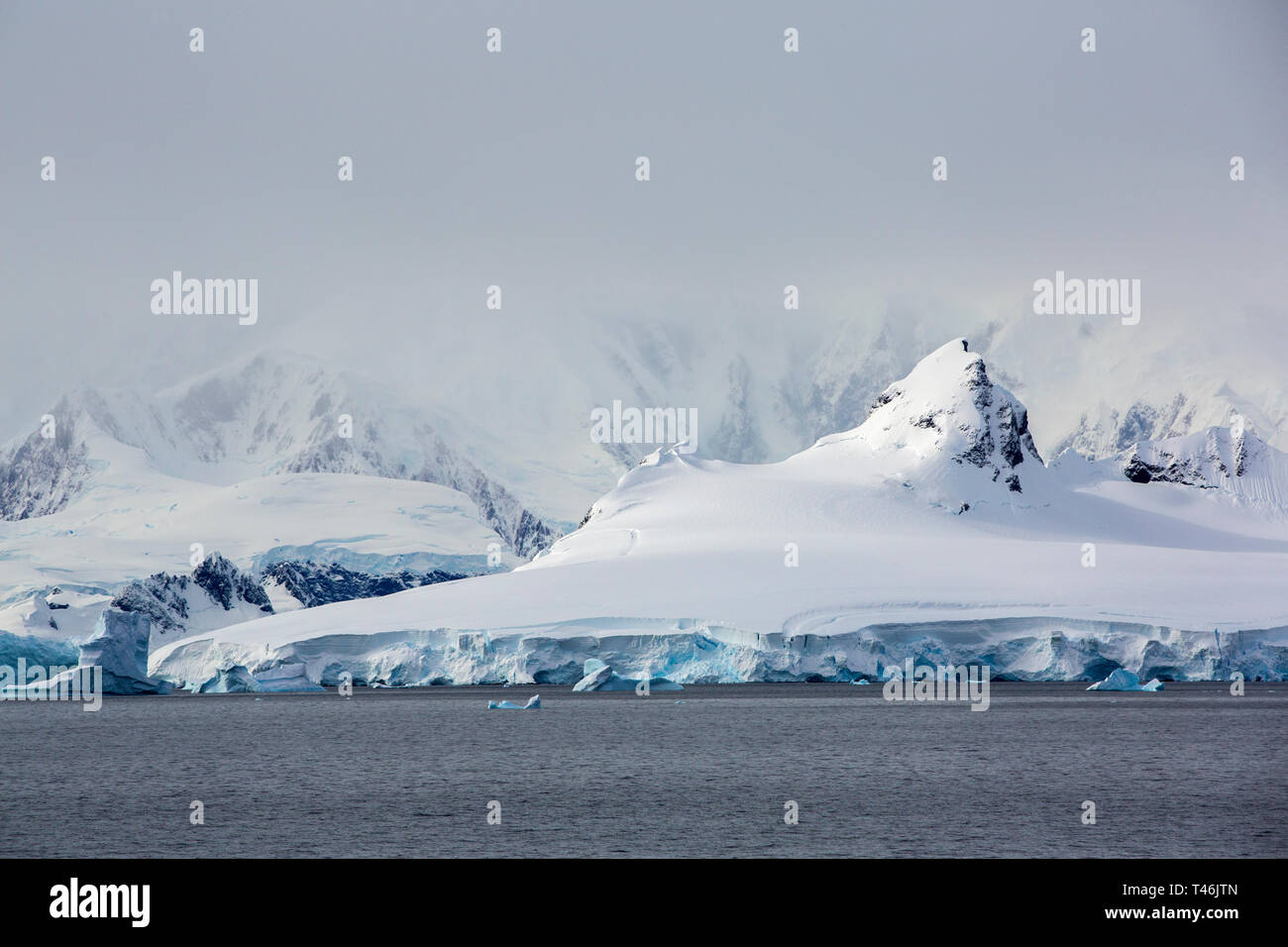Icebergs and glacial scenery near Orne Harbour on the Antarctic ...