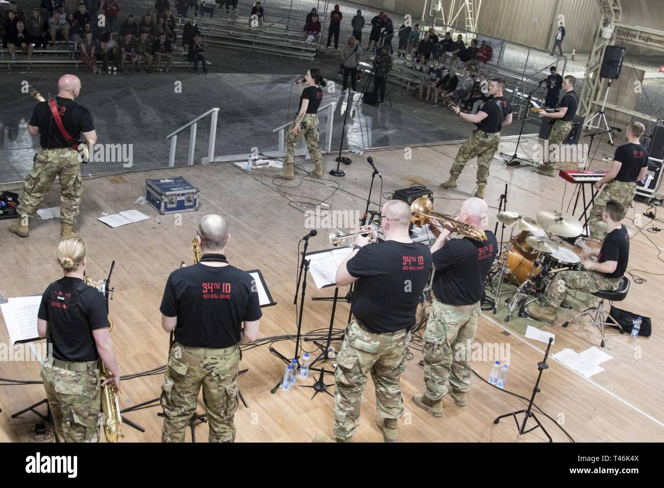 CAMP ARIJAN, Kuwait – Army musicians with the Red Devil Rock Band, 34th ...