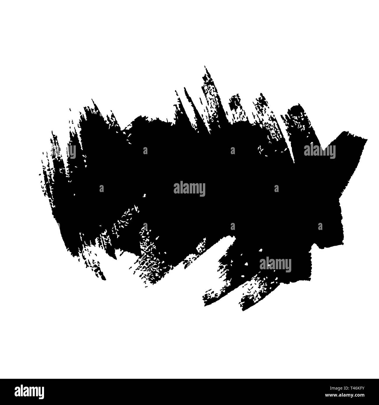 Abstract hand drawn ink dry brush banner. Vector illustration Stock ...