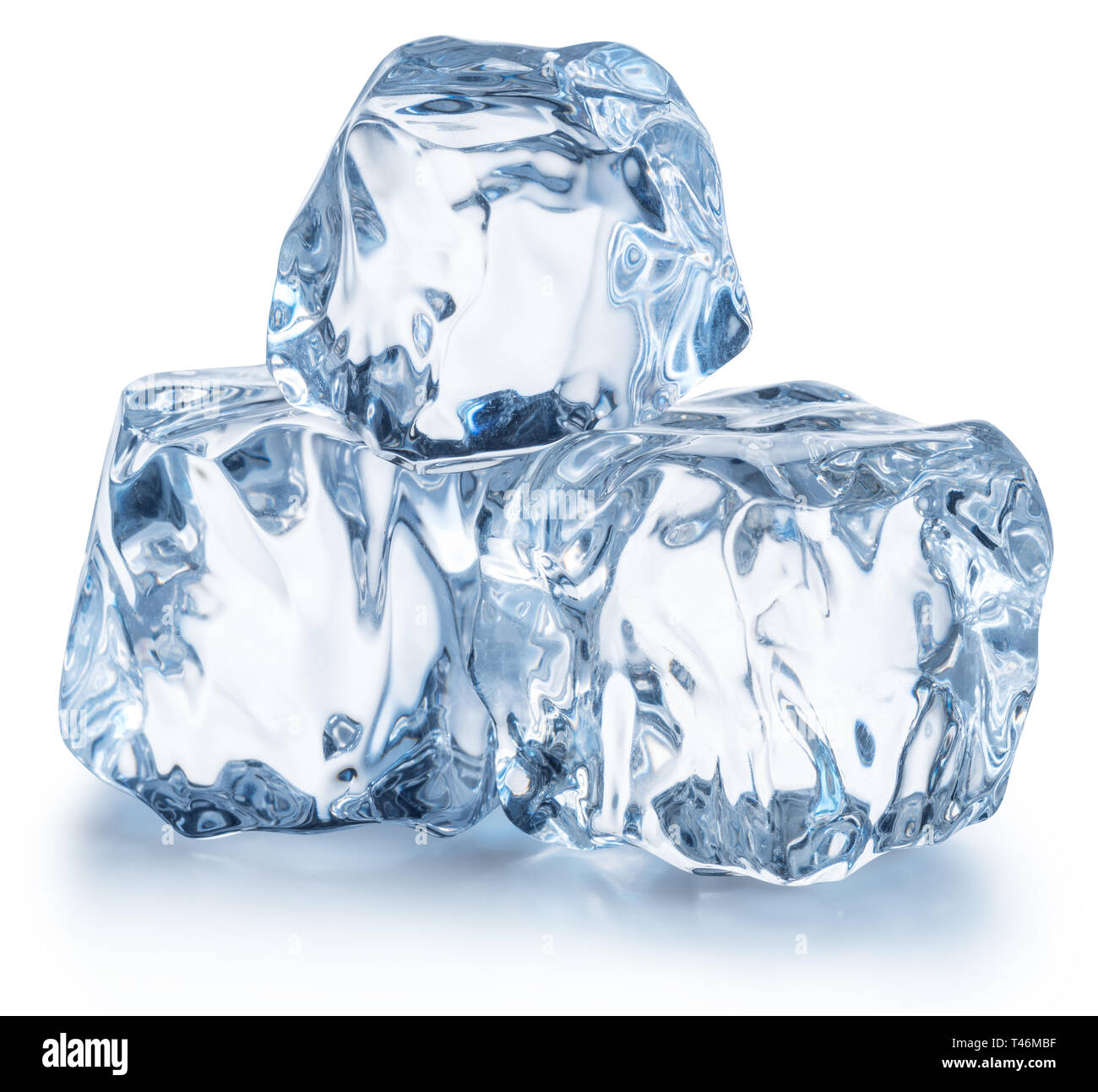 Three ice cubes. Macro shot. Clipping path Stock Photo - Alamy