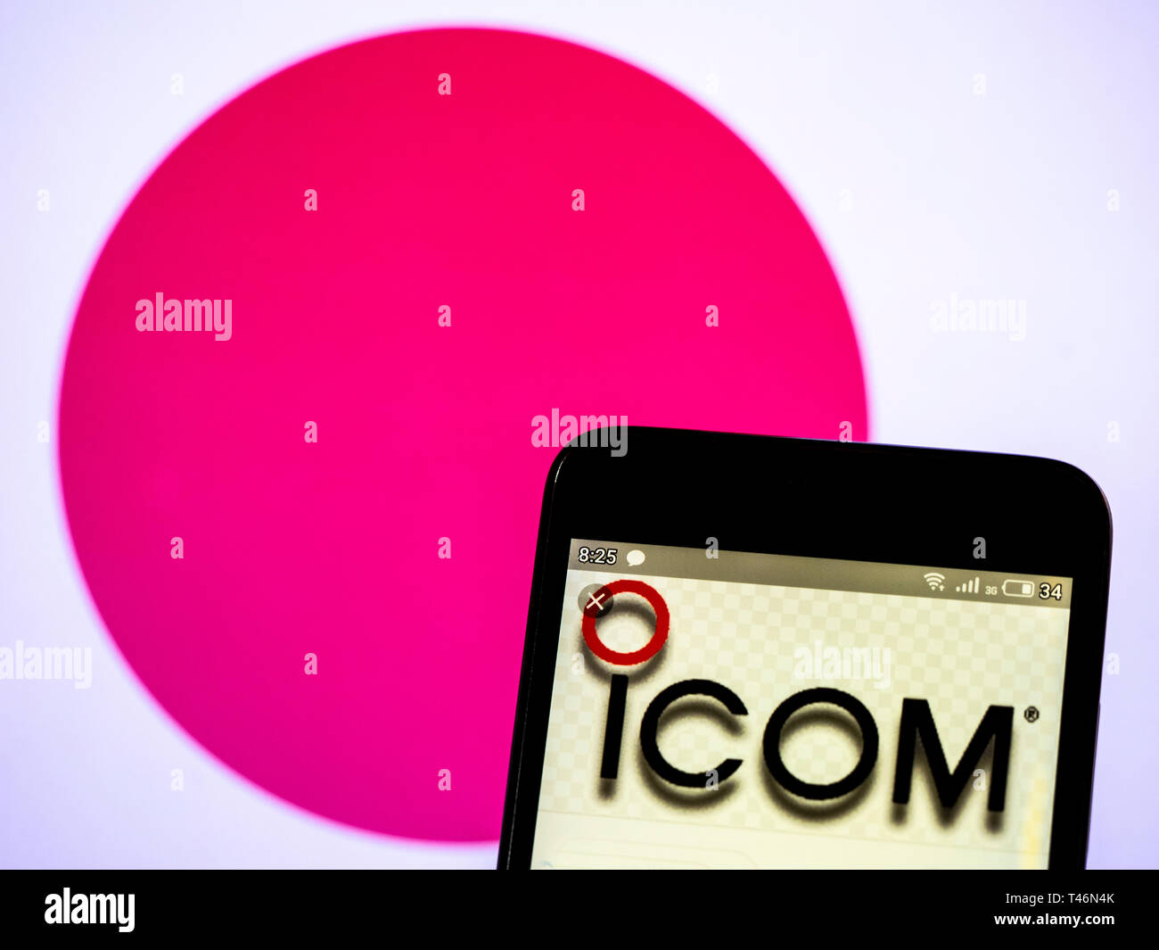 In this photo illustration an Icom Incorporated logo seen displayed on ...