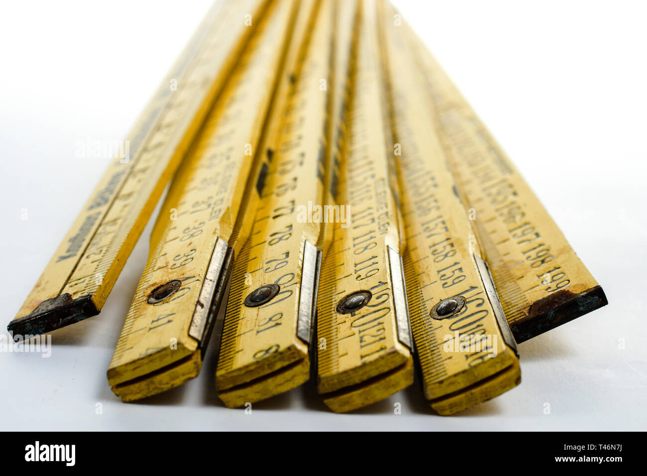 Old wooden yardstick Stock Photo - Alamy