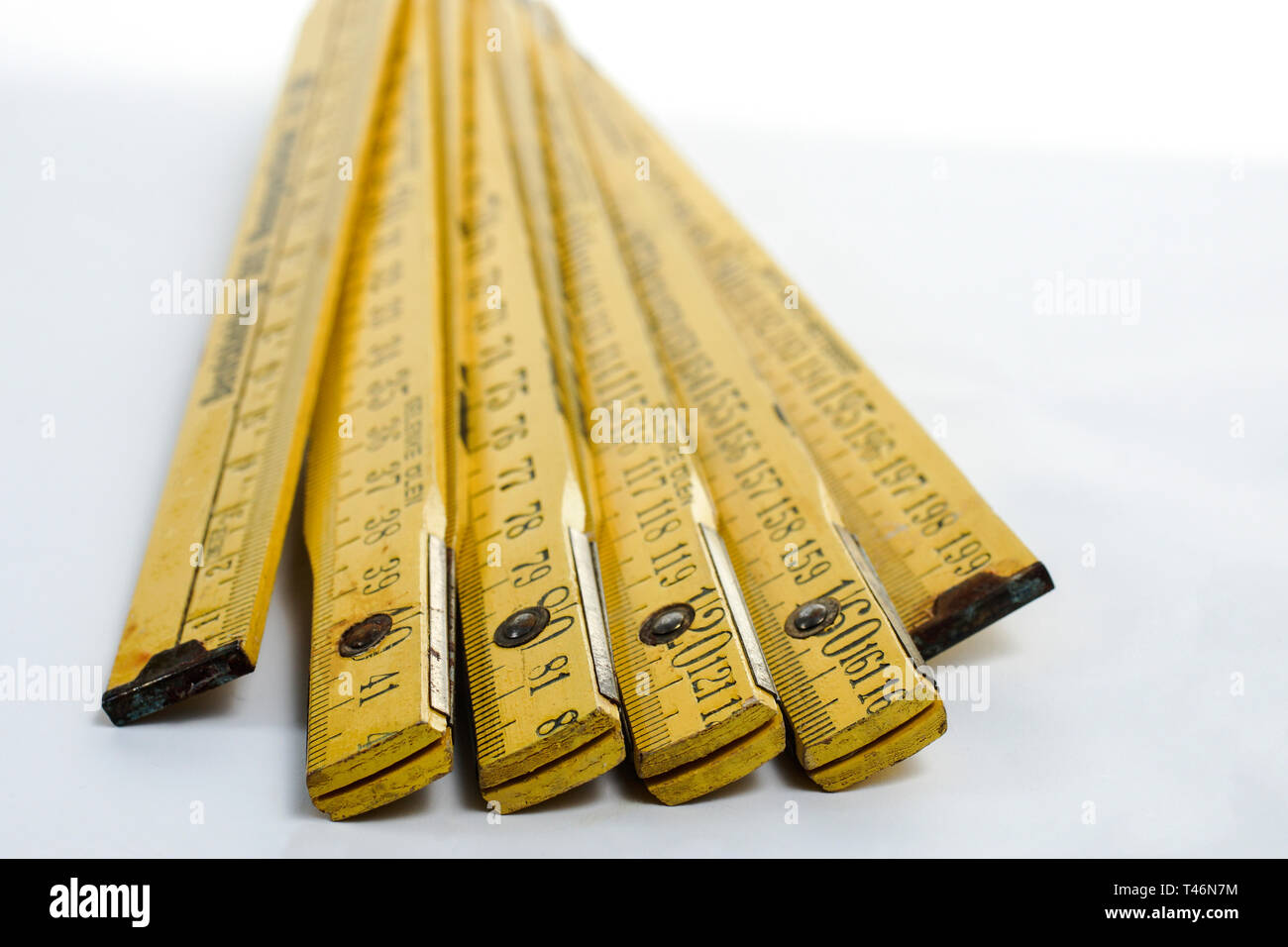 Old wooden yardstick Stock Photo - Alamy