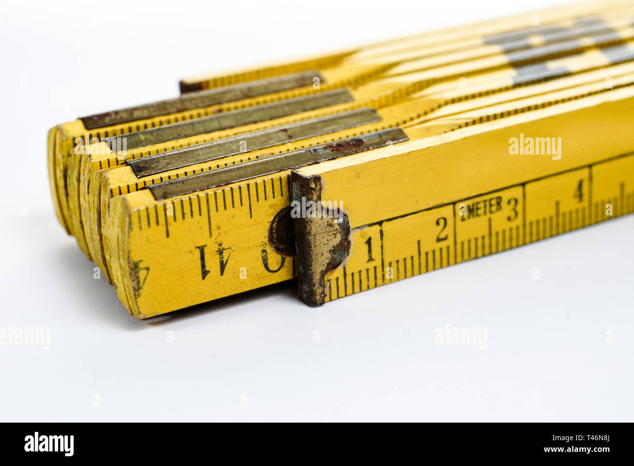 Old wooden yardstick Stock Photo - Alamy
