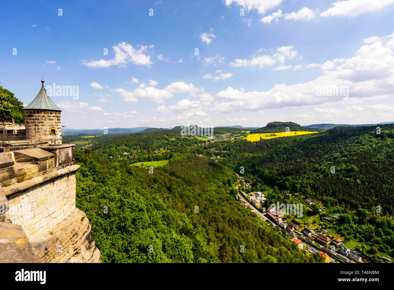 Fortress and town konigstein hi-res stock photography and images - Alamy