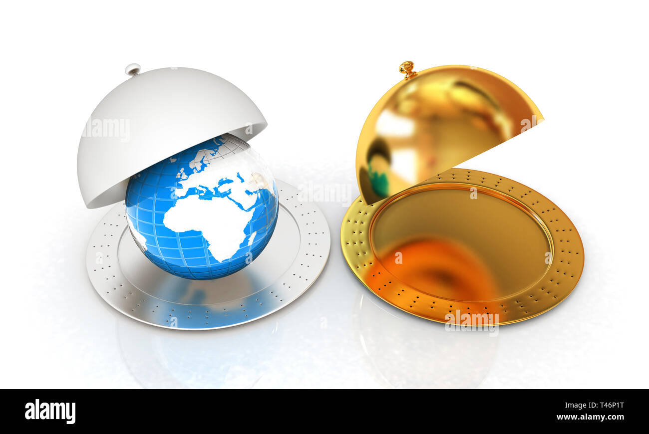 Silver serving tray dome lid Cut Out Stock Images & Pictures - Alamy