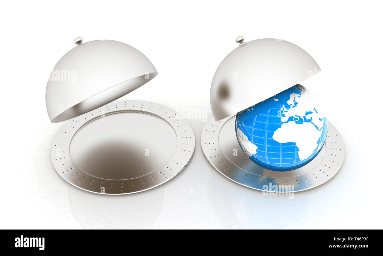 Silver serving tray dome lid Cut Out Stock Images & Pictures - Alamy