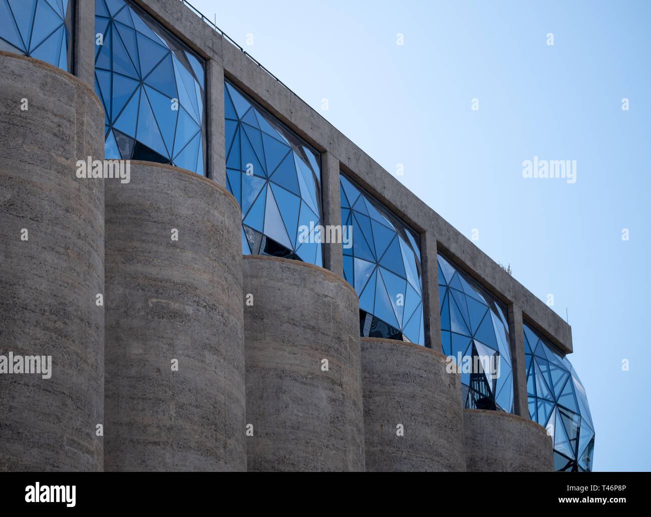 Close up of the exterior of the Zeitz Mocaa Museum of Contemporary Art ...