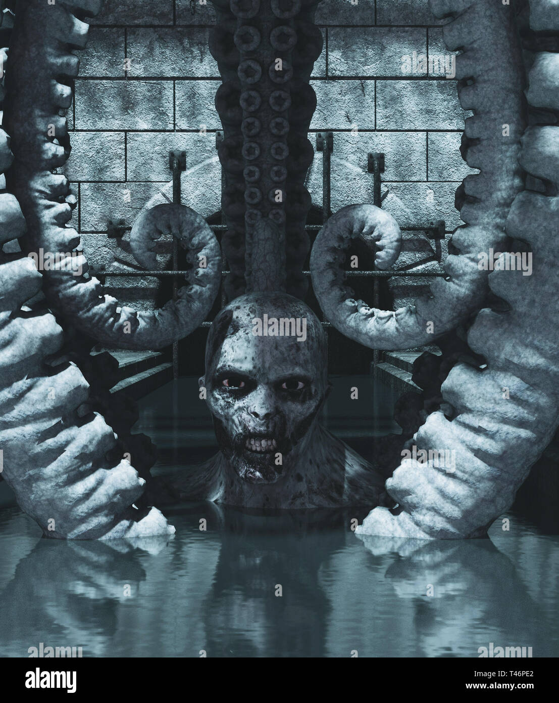 Undead in abandoned sewer,3d rendering Stock Photo - Alamy
