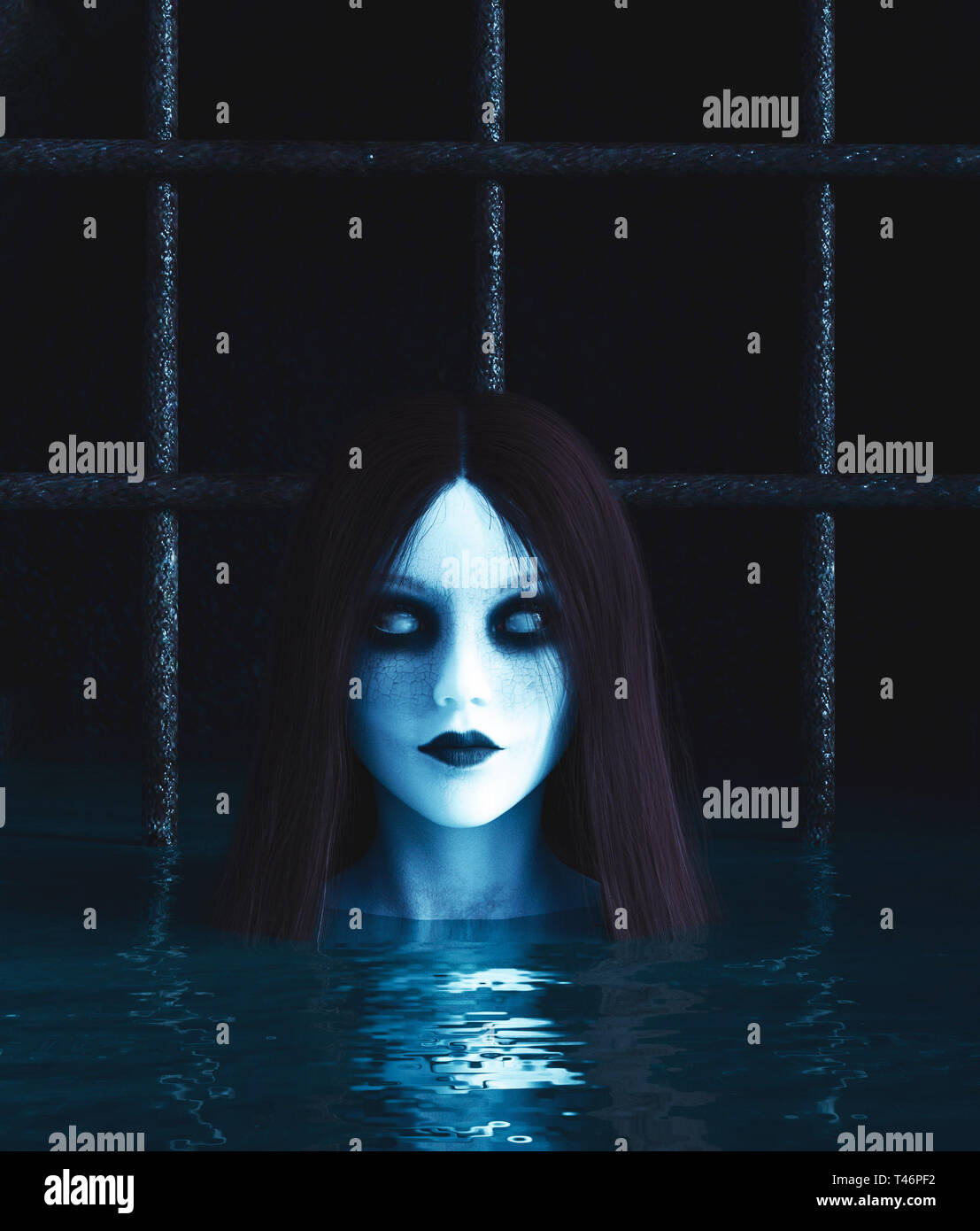 Ghost woman in the water,3d rendering Stock Photo - Alamy
