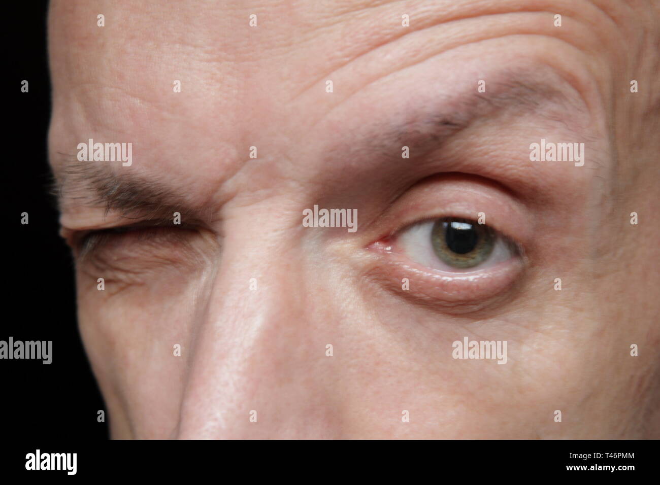 one eye of man close up Stock Photo - Alamy