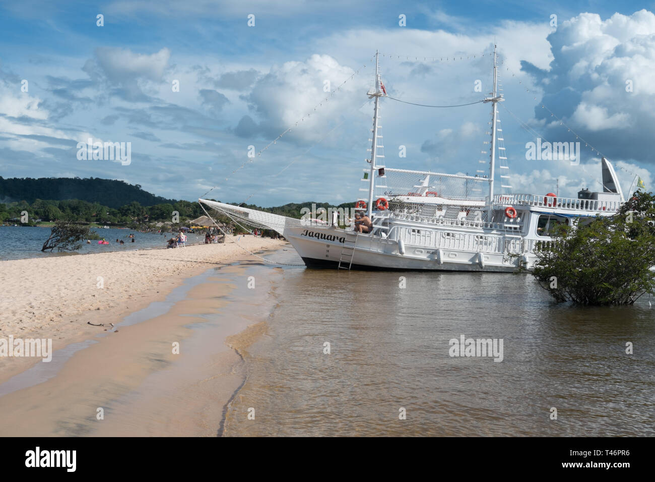 The Jaquara at anchor, Alter do Chao, Brazil Stock Photo - Alamy
