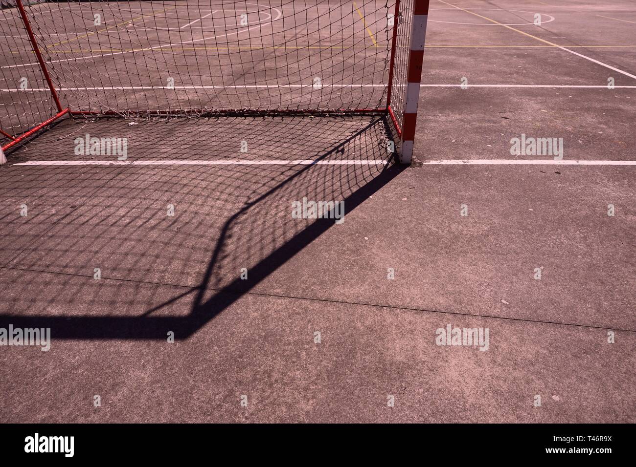 soccer goal sports equipment shadow silhouette in the field Stock Photo ...