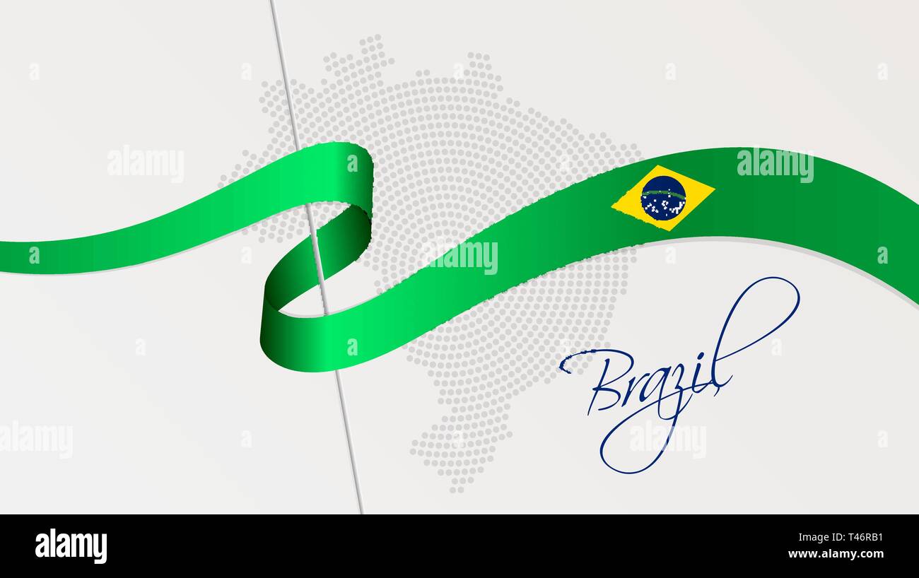 Vector illustration of abstract radial dotted halftone map of Brazil ...