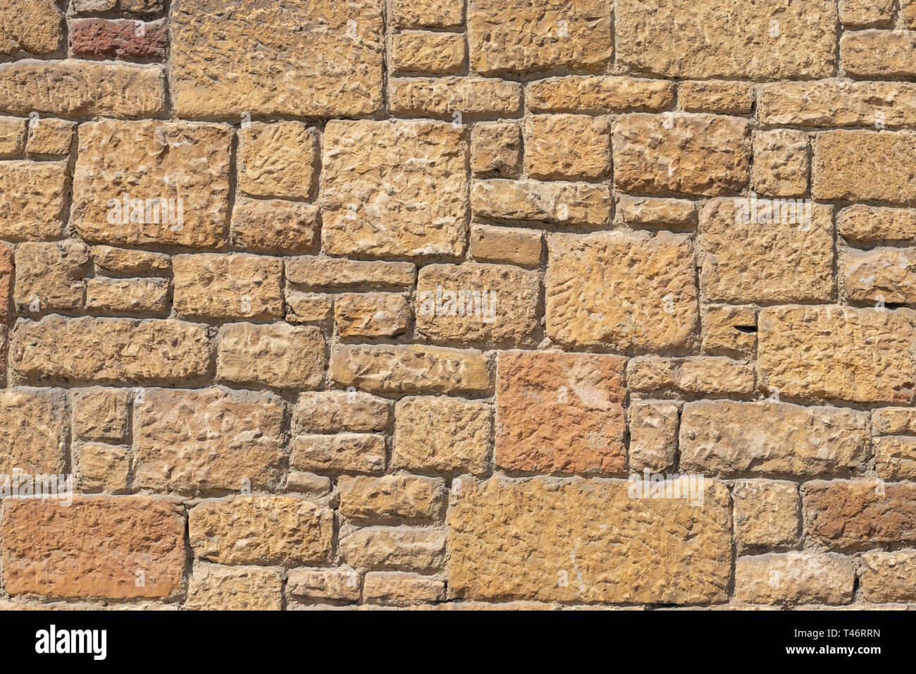The masonry structure of the wall of the ancient church in Spain. San ...
