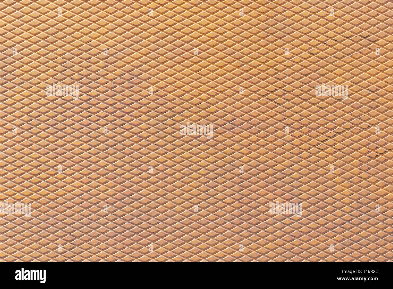 Corrugated steel sheet with rust. Brown-sand rhombic pattern Stock ...