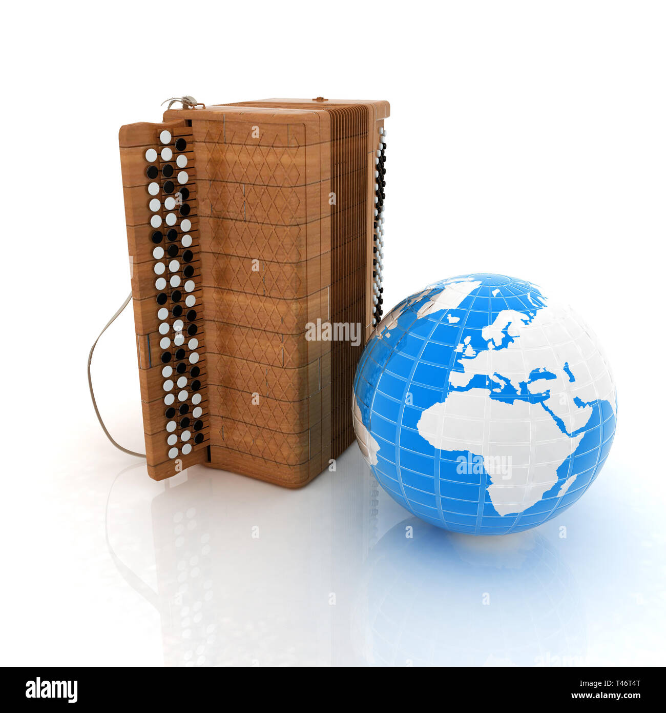 Musical instrument - retro bayan and Earth Stock Photo - Alamy