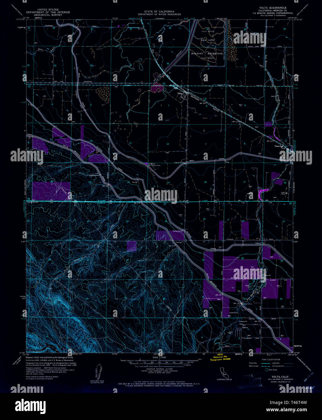 USGS TOPO Map California CA Volta 301175 1960 24000 Inverted ...