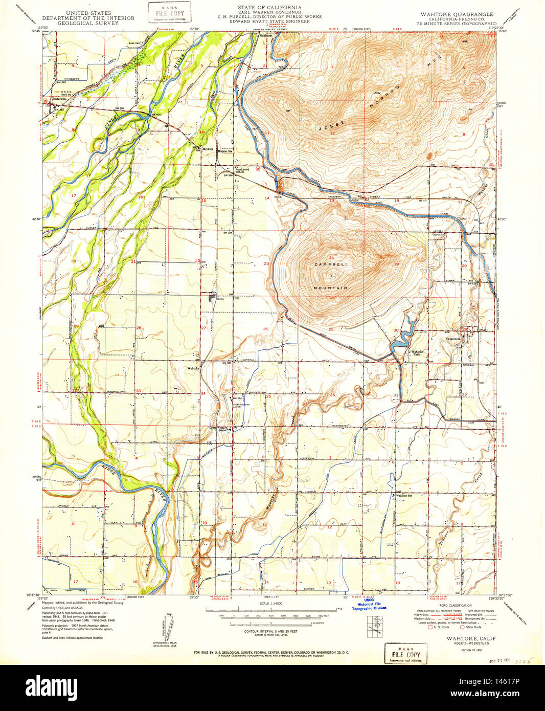 Map of california 1950 hi-res stock photography and images - Alamy