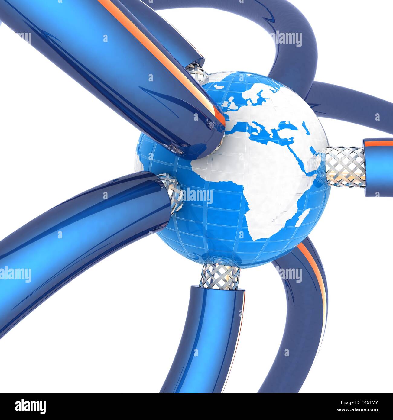 Cables for high tech connect and Earth Stock Photo - Alamy