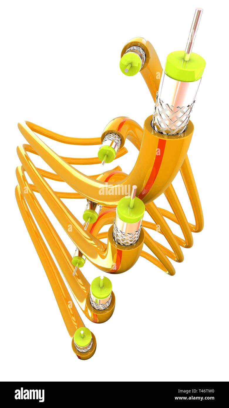 Cables for high tech connect Stock Photo - Alamy