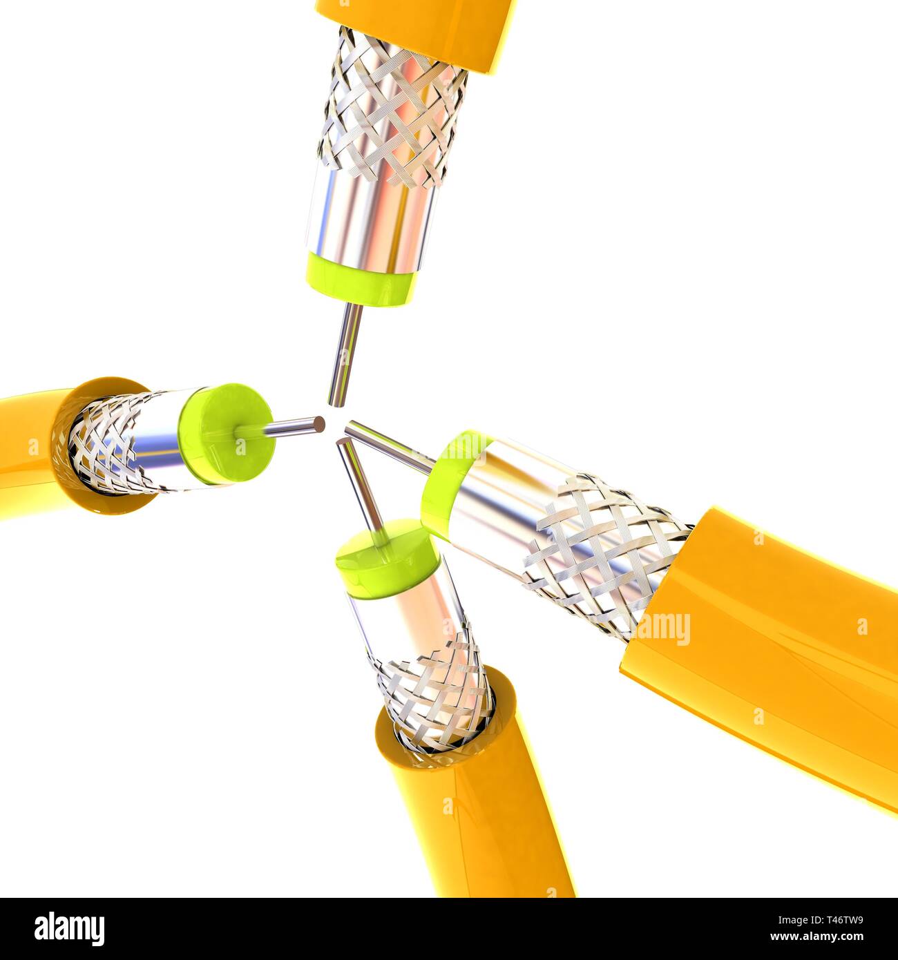 Cables for high tech connect Stock Photo - Alamy