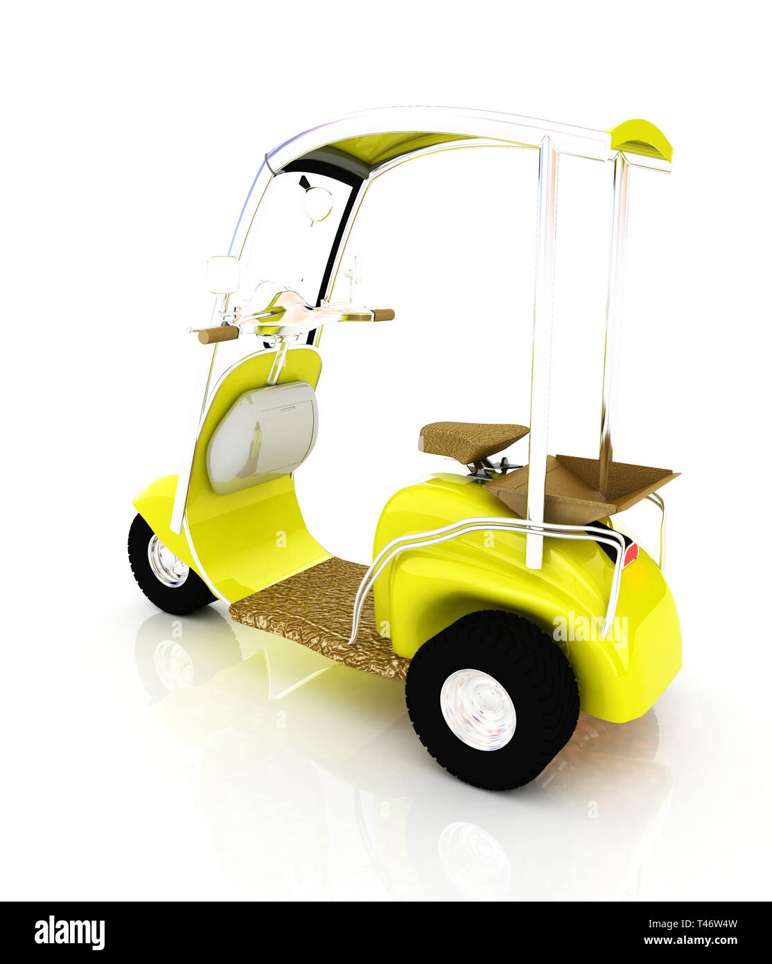 Yellow retro scooter on Cut Out Stock Images & Pictures - Alamy