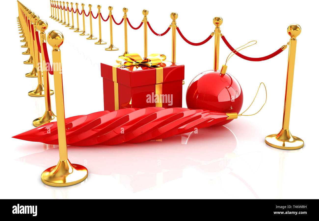 Beautiful Christmas gifts on New Year's path to the success Stock Photo ...
