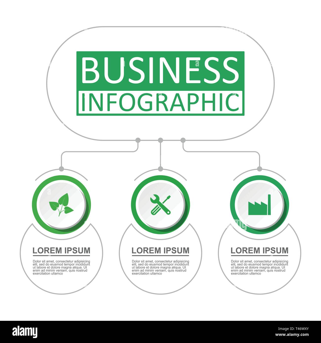 Business infographic presentation template with 3 options. Vector illustration Stock Vector ...