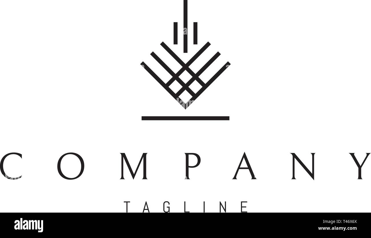 Abstract Tree Line Black vector logo design Stock Vector Image & Art ...