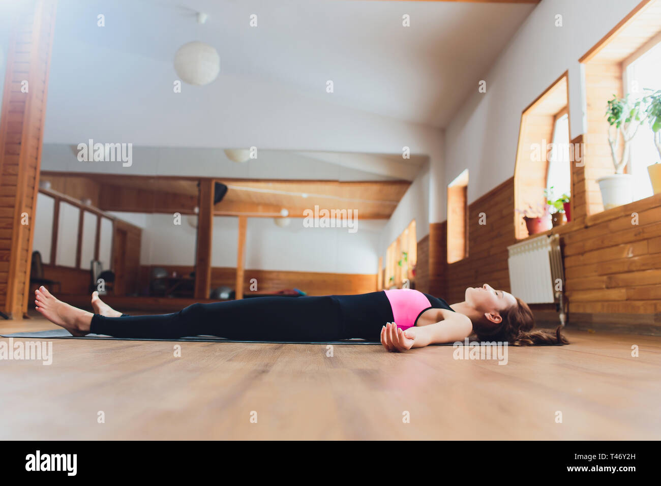 Side lying corpse pose hi-res stock photography and images - Alamy