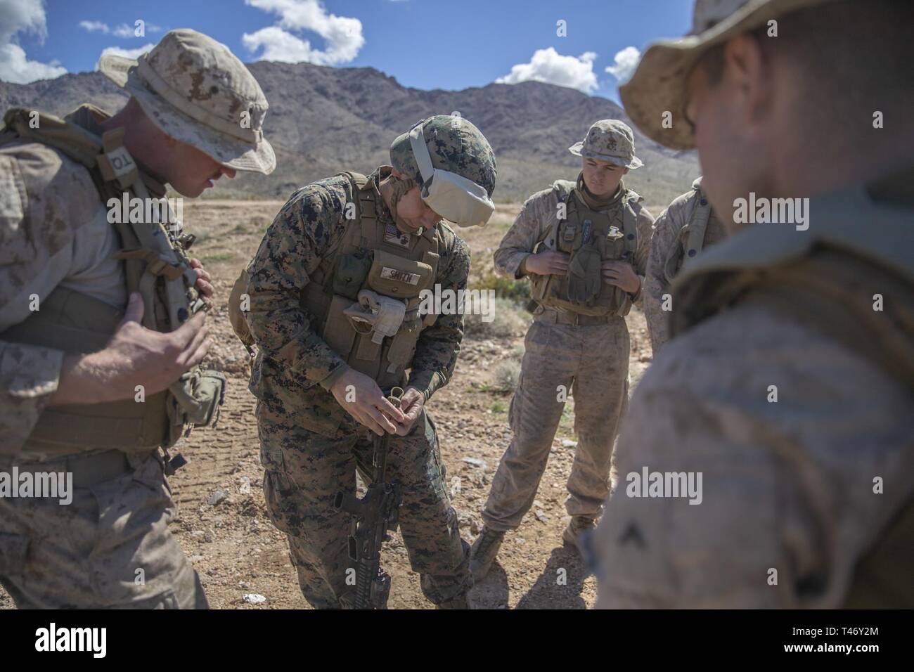 U.S. Marine Chief Warrant Officer 5 Joshua Smith, the division gunner ...