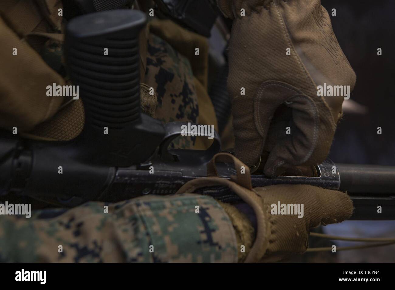 A U.S. Marine with 2nd Combat Engineer Battalion, 2nd Marine Division ...