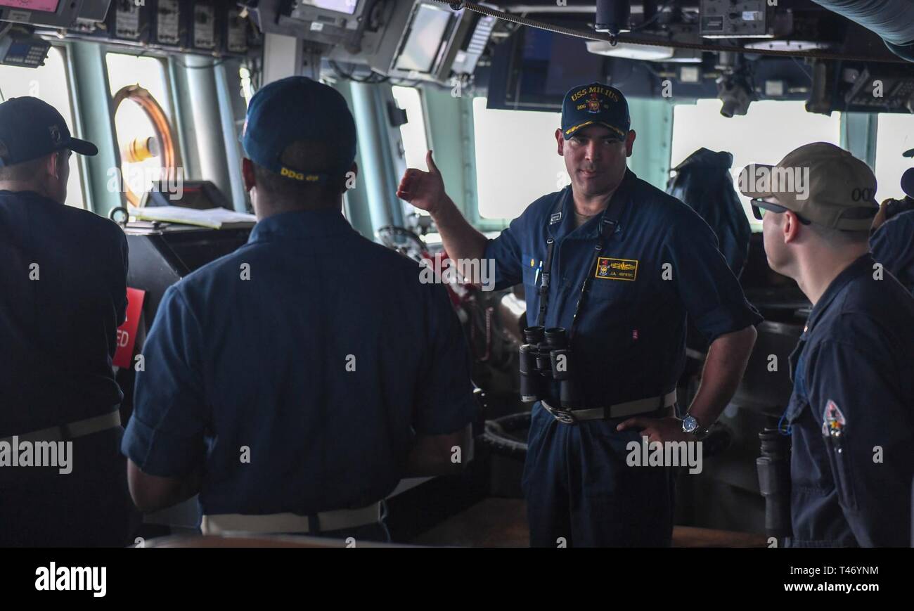 PHILIPPINE SEA (March 13, 2019) Cmdr. Jonathan Hopkins, commanding ...