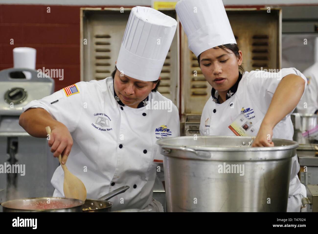 U.S. Navy Culinary Specialist 1st Class Hermila Elliott and Culinary ...